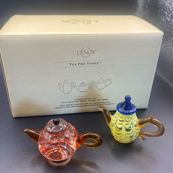 Hand Crafted | Accents | Lenox Tea For Three Art Glass Teapots ...